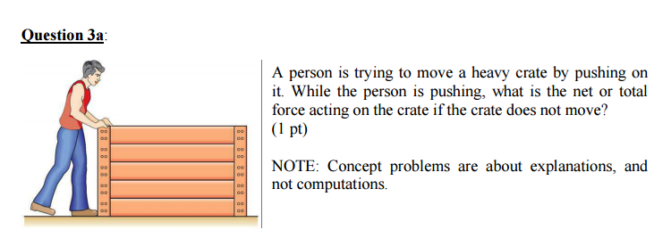 Solved A person is trying to move a heavy crate by pushing | Chegg.com