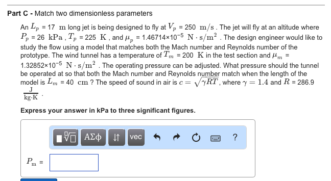 Solved Match two dimensionless parameters An L_p = 17 m | Chegg.com