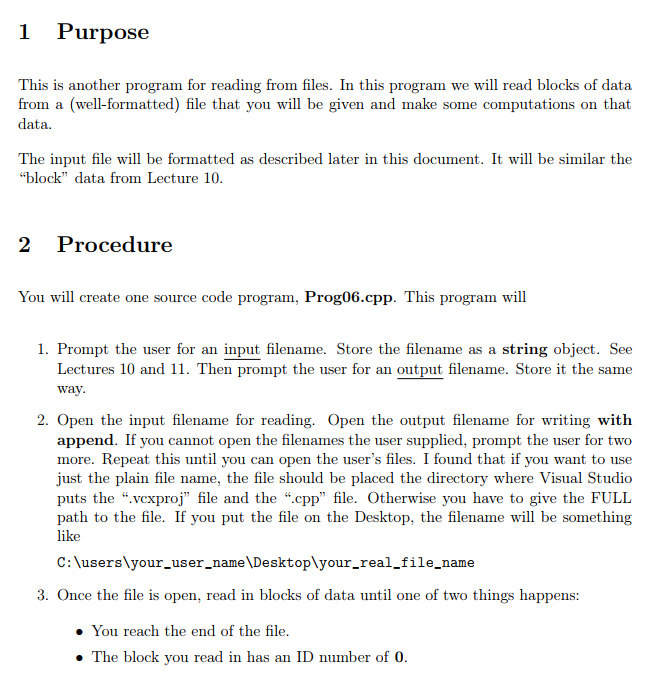 Solved Iurpose This is another program for reading from | Chegg.com