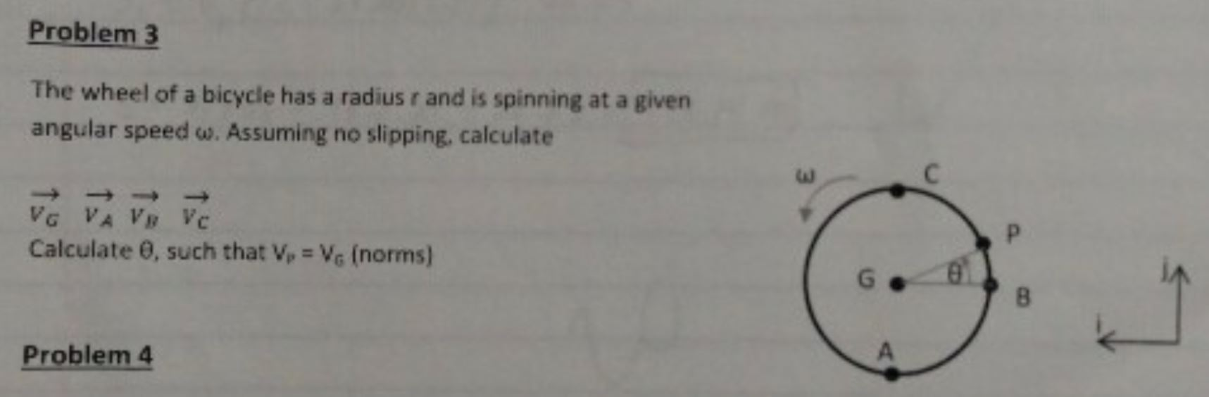 The wheel of a bicycle has a radius r and is spinning | Chegg.com
