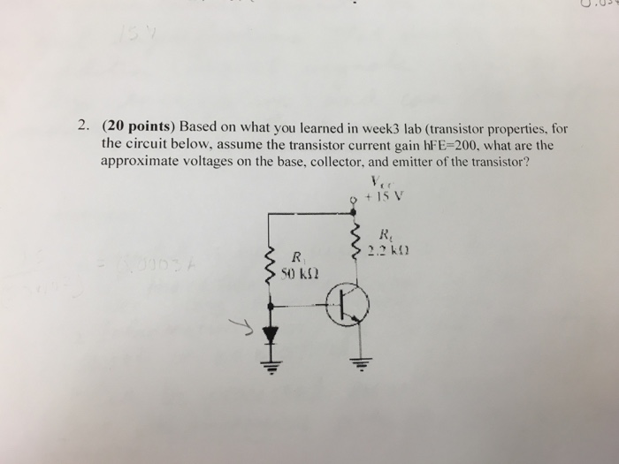 Solved For the circuit below, assume the transistor current | Chegg.com