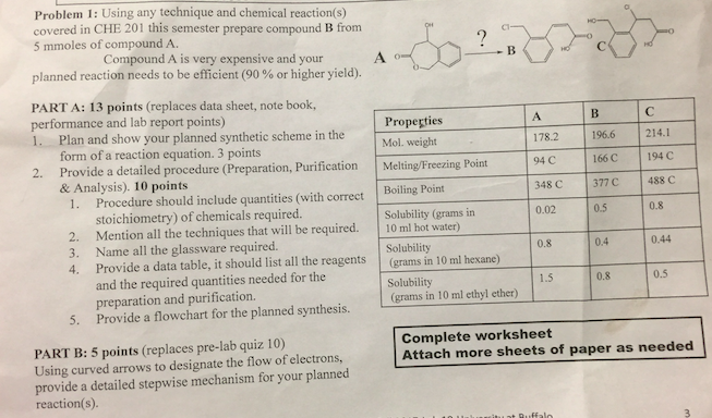 Problem I: Using any technique and chemical | Chegg.com
