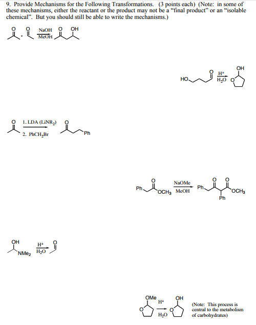 Solved Provide Mechanisms for the Following Transformations. | Chegg.com