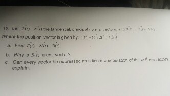 Let vector T(t), vector N(t) the tangential, | Chegg.com