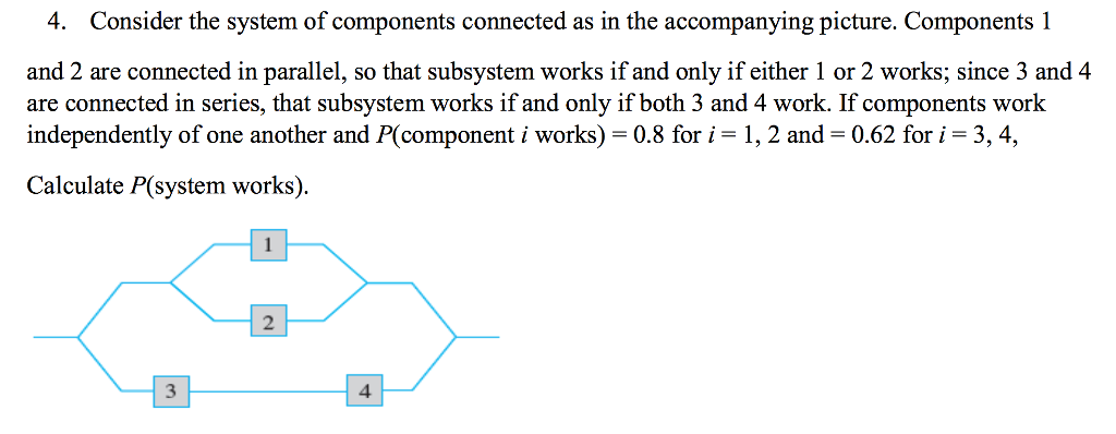 Solved Consider the system of components connected as in the | Chegg.com