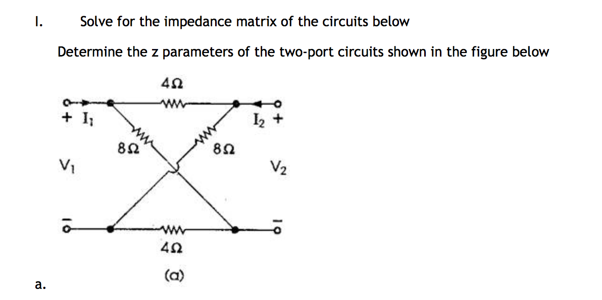Solved Solve for the impedance matrix of the circuits below | Chegg.com
