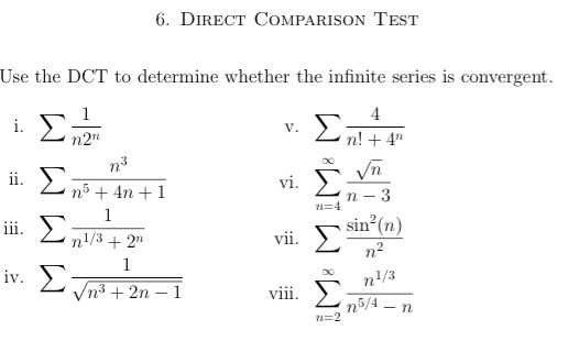 6. DIRECT COMPARISON TEST Use the DCT to determine | Chegg.com