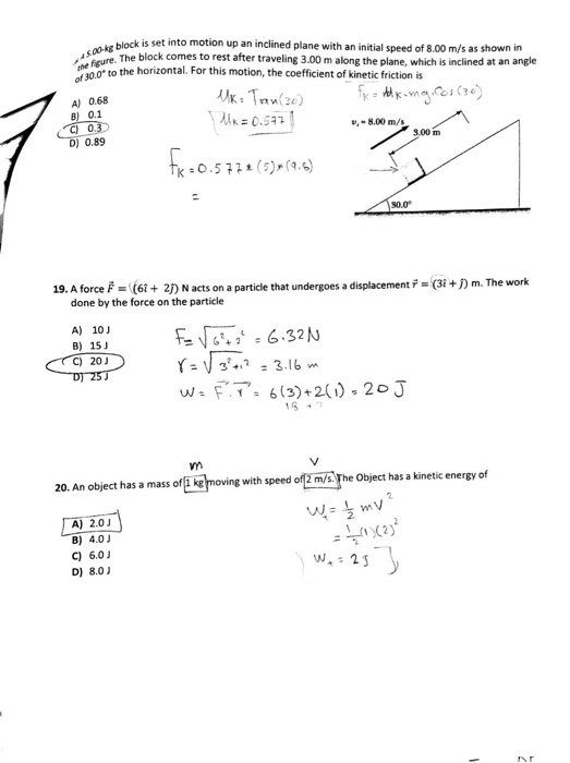 Solved A 5.00-kg block is set into motion up an inclined | Chegg.com