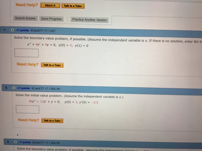 Solved Solve the boundary-value problem, If possible. | Chegg.com