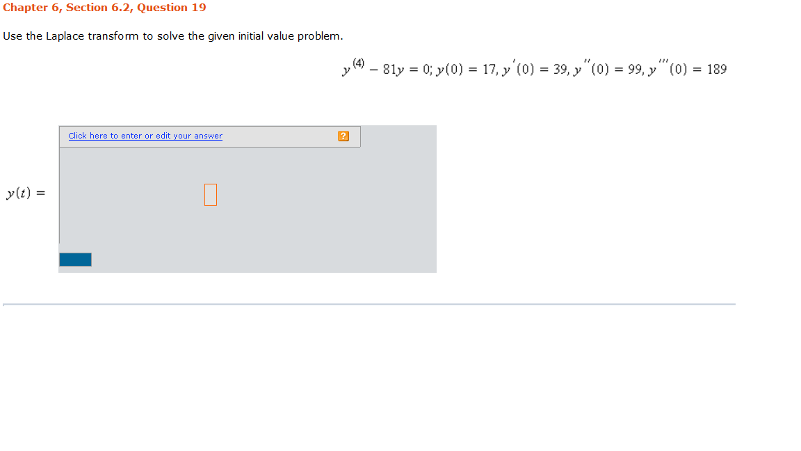Solved Chapter 6, Section 6.2, Question 19Use the Laplace | Chegg.com