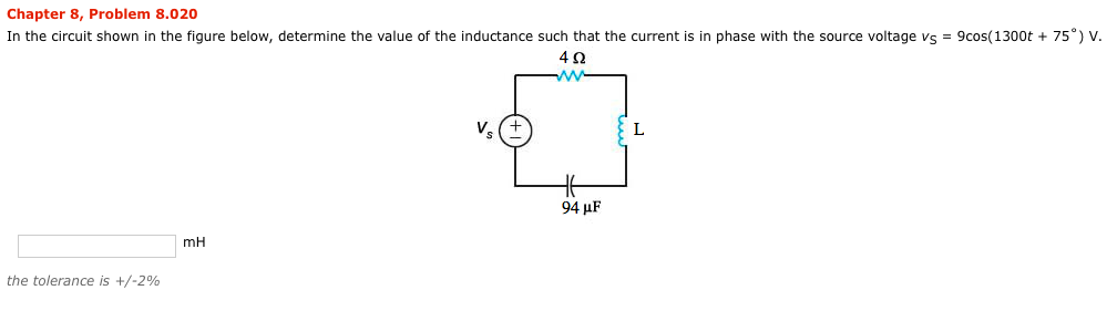 Solved Chapter 8, Problem 8.020 In the circuit shown in the | Chegg.com