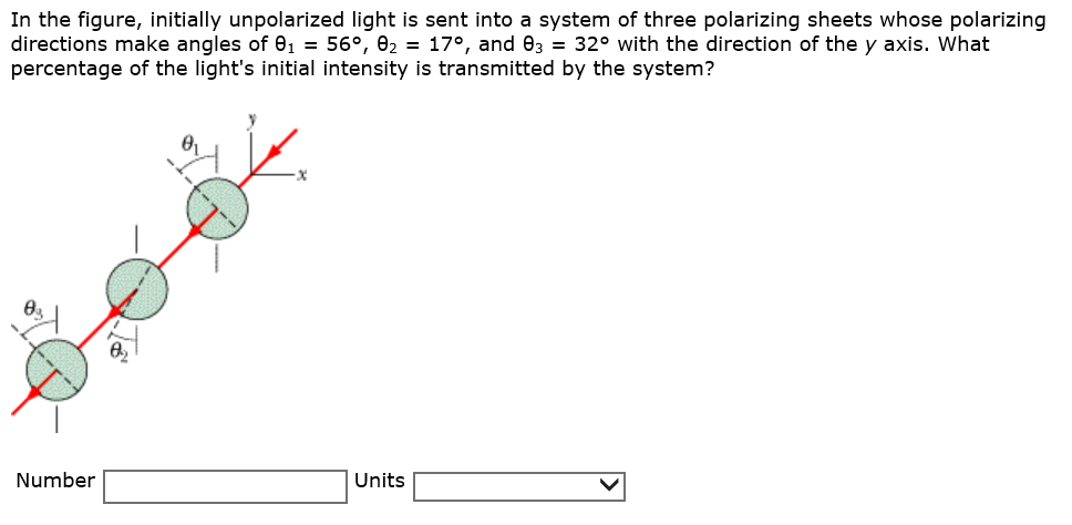Solved In the figure, initially unpolarized light is sent | Chegg.com