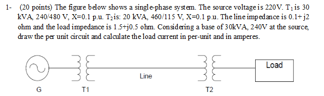 Solved The figure below shows a single-phase system. The | Chegg.com
