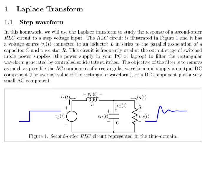 Solved 1 Laplace Transform 1.1 Step waveform In this | Chegg.com