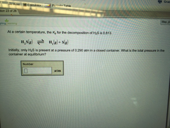 Solved At a certain temperature, the K_p for the | Chegg.com