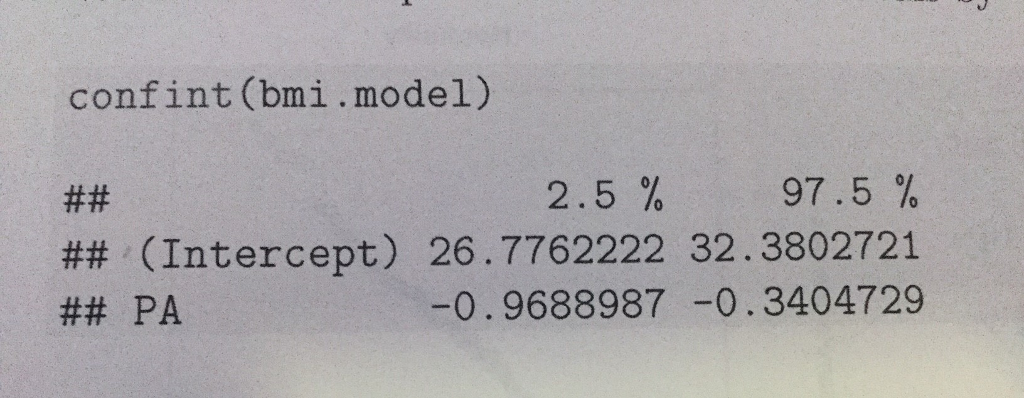 Solved interpret the 95% confidence interval for | Chegg.com