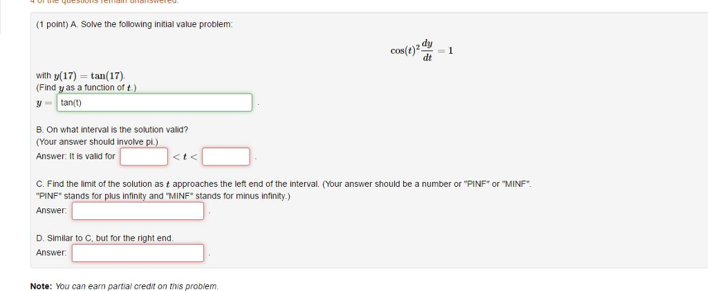 Solved Solve the following initial value problem. cos(t)^2 | Chegg.com