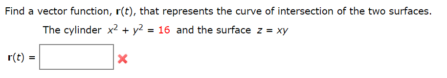 Solved Find a vector function, r(t), that represents the | Chegg.com