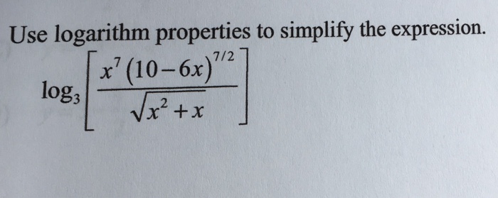 Solved Use logarithm properties to simplify the expression. | Chegg.com