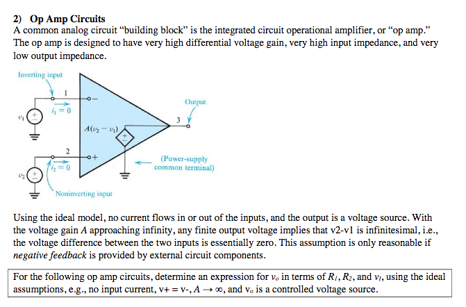 Solved 2) Op Amp Circuits A common analog circuit "building | Chegg.com