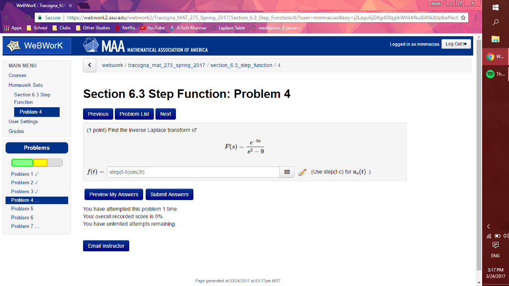 Solved WeBWork Tracogna MMA X Secure l h | Chegg.com