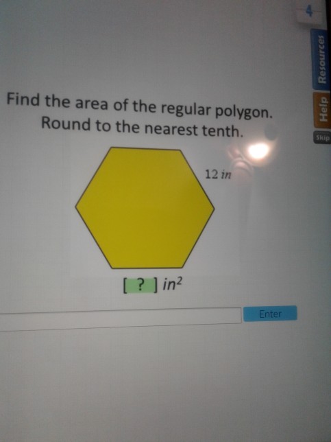 Solved Find the area of the regular polygon. Round to the | Chegg.com