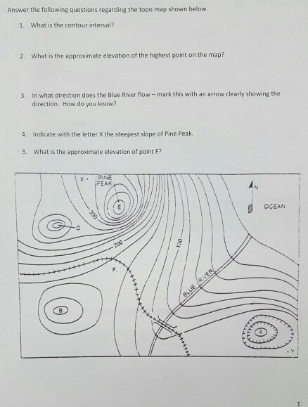 Solved Answer the following questions regarding the topo map | Chegg.com
