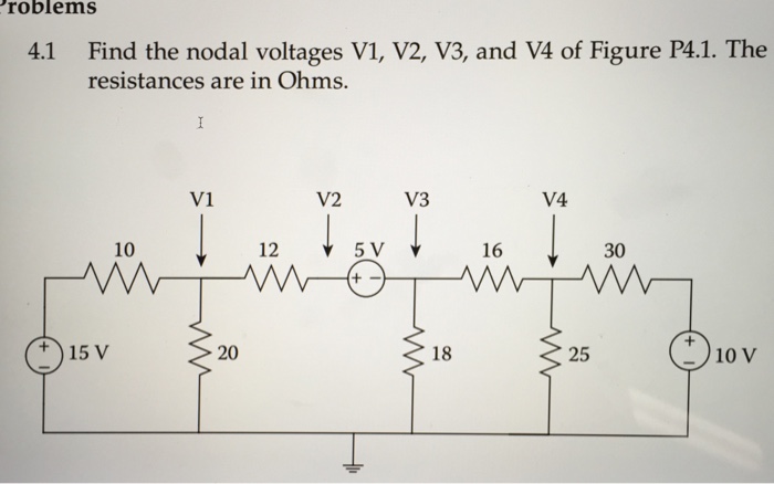 Solved Find the nodal voltages V1, V2, V3, and V4 of Figure | Chegg.com