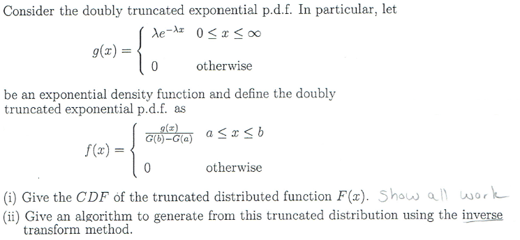 Solved Consider The Doubly Truncated Exponential P D F In