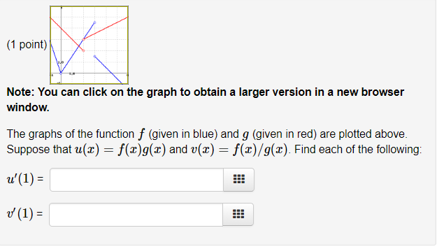 Solved (1 point) Note: You can click on the graph to obtain | Chegg.com