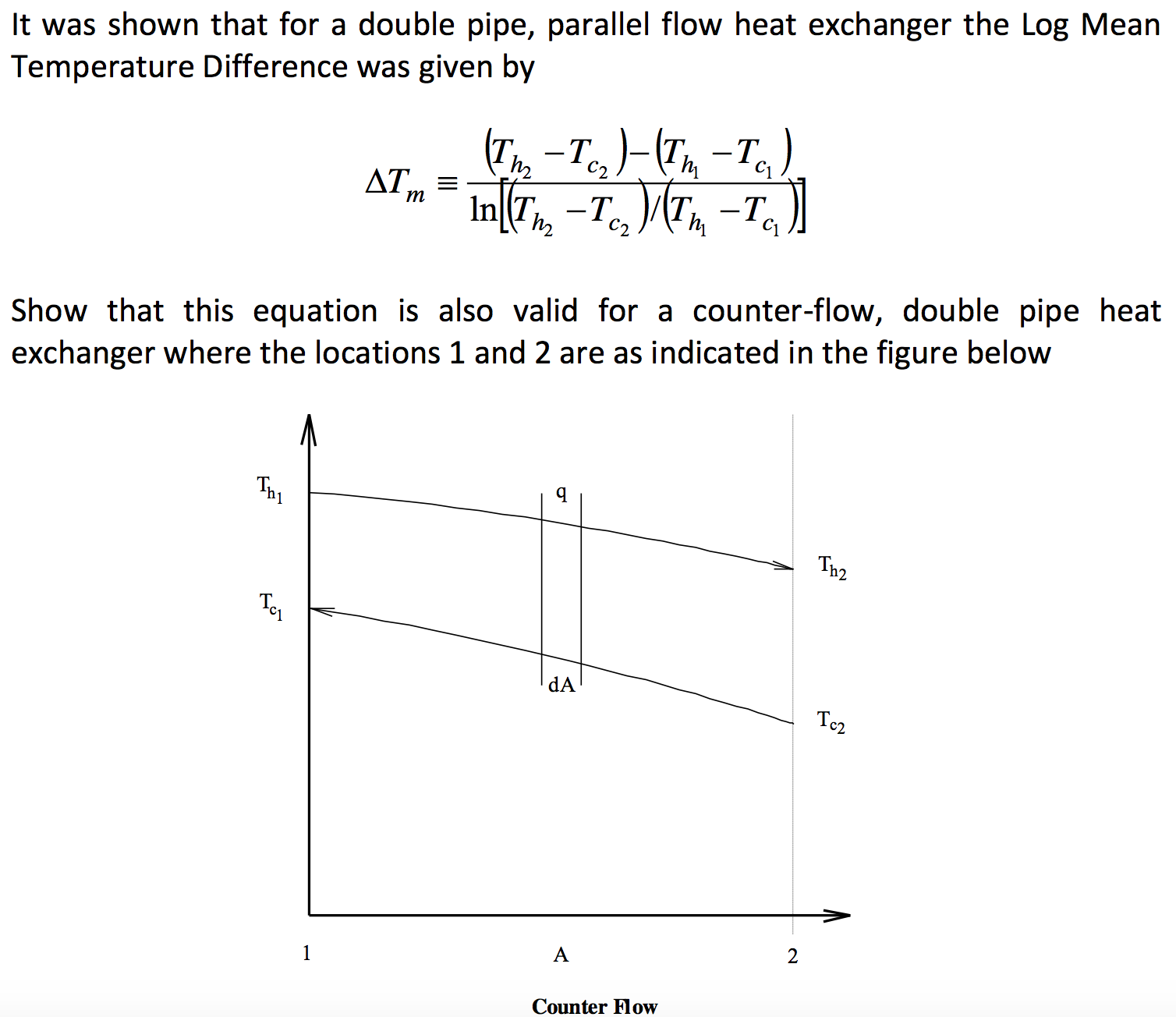 It was shown that for a double pipe, parallel flow | Chegg.com