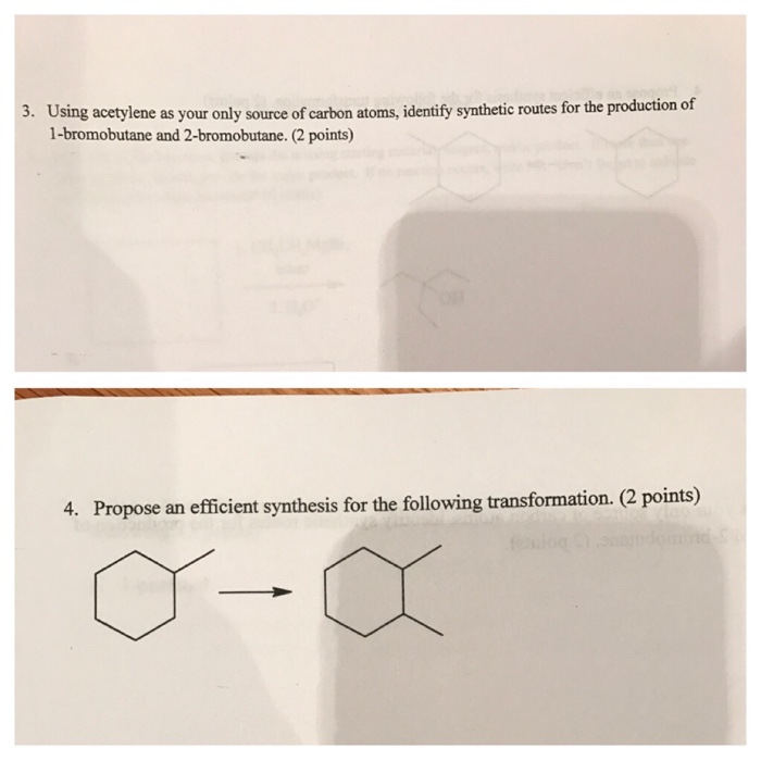 Solved Using acetylene as your only source of carbon atoms, | Chegg.com