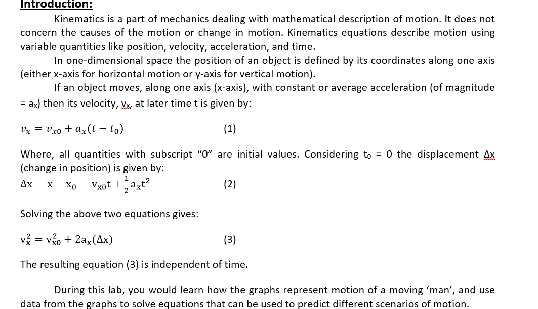 Solved Rewrite the kinematic equations when the object | Chegg.com