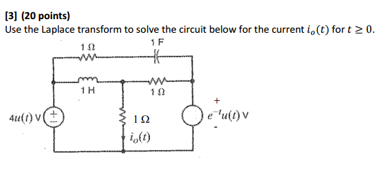 Solved Use the Laplace transform to solve the circuit below | Chegg.com
