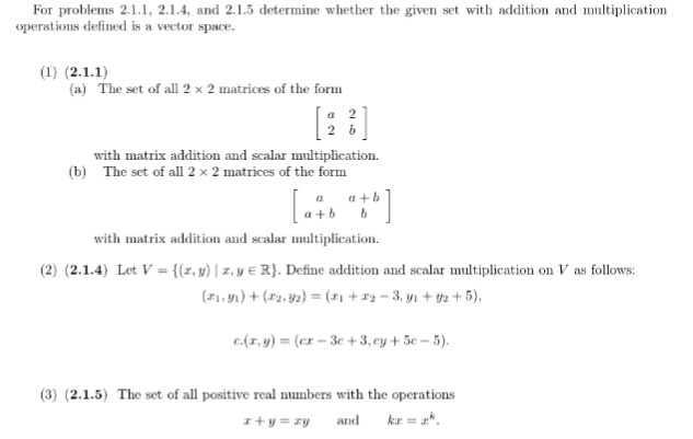 Solved For problems 2.1.1, 2.14 and 2.1.5 determine whether | Chegg.com