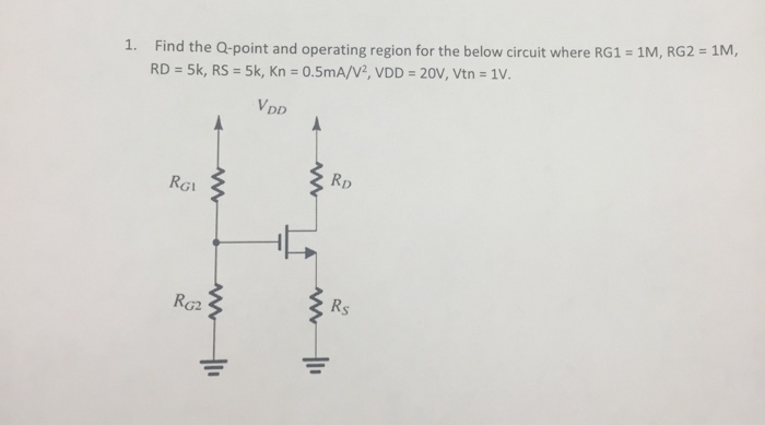 Solved Find the Q-point and operating region for the below | Chegg.com