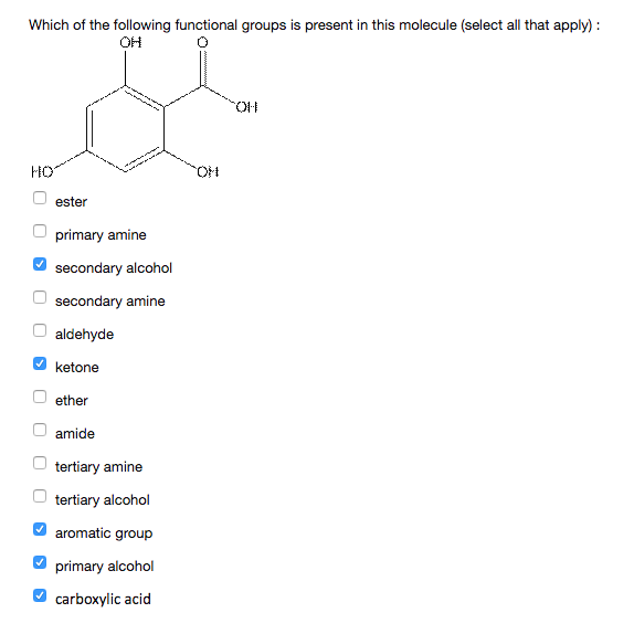 Solved Which of the following functional groups is present | Chegg.com