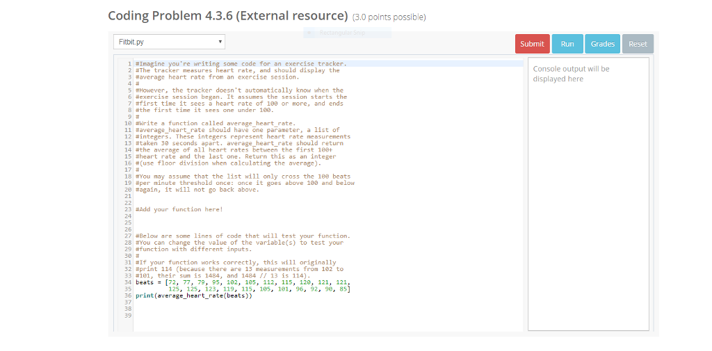 Solved Coding Problem 4.3.6 (External resource) (3.0 points | Chegg.com