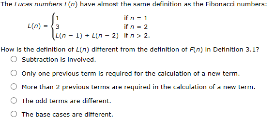 Solved The Lucas numbers L(n) have almost the same | Chegg.com