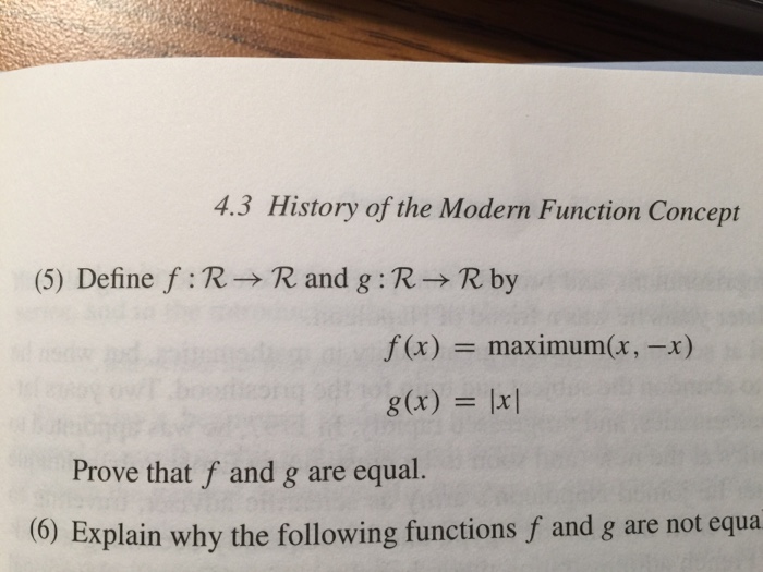 Solved Define f: 7R rightarrow R and g: R rightarrow R by | Chegg.com