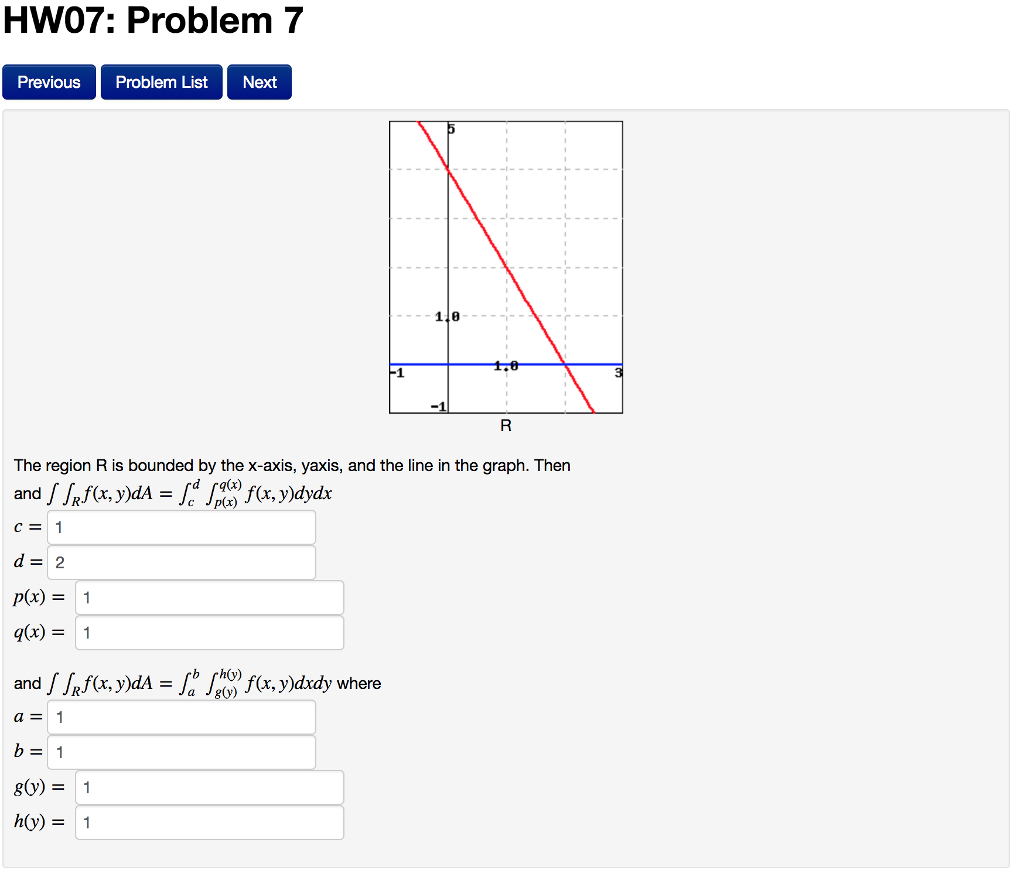 Solved HW07: Problem 7 Previous Problem List Next -1 The | Chegg.com