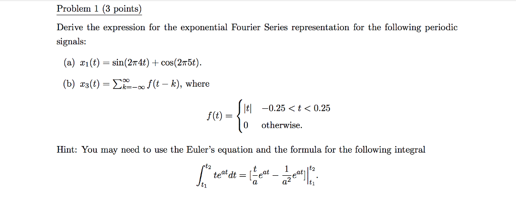 Solved Problem 1 (3 points) Derive the expression for the | Chegg.com