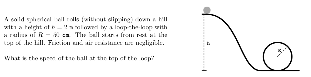 Solved A solid spherical ball rolls (without slipping) down | Chegg.com