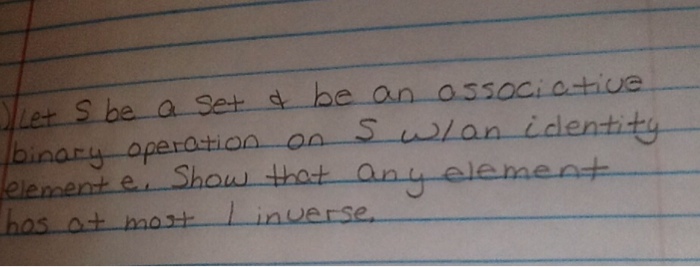 Solved Let S be a set & be an associative binary operation | Chegg.com