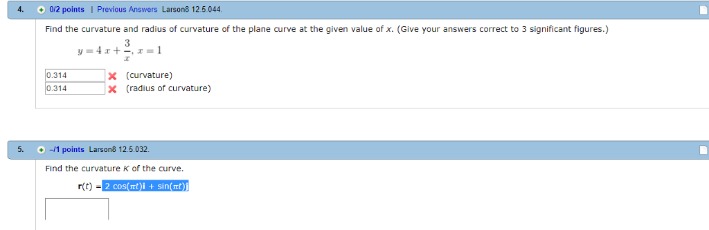 Solved Find the curvature and radius of curvature of the | Chegg.com
