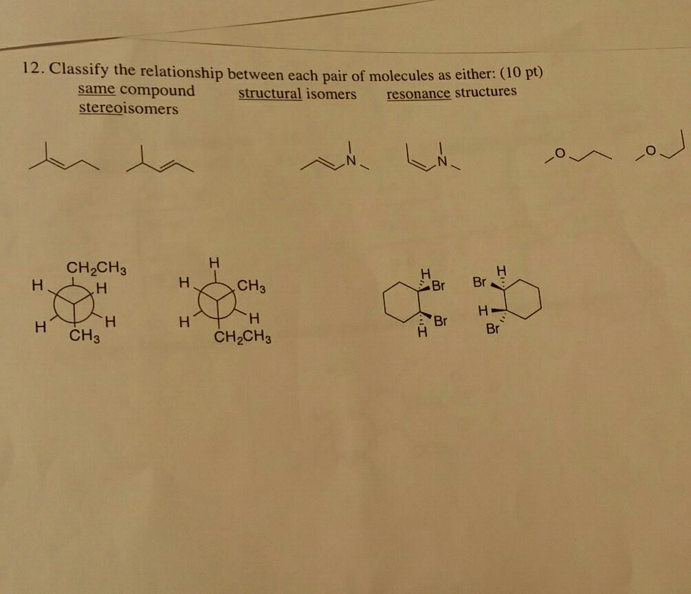 Solved Classify the relationship between each pair of | Chegg.com