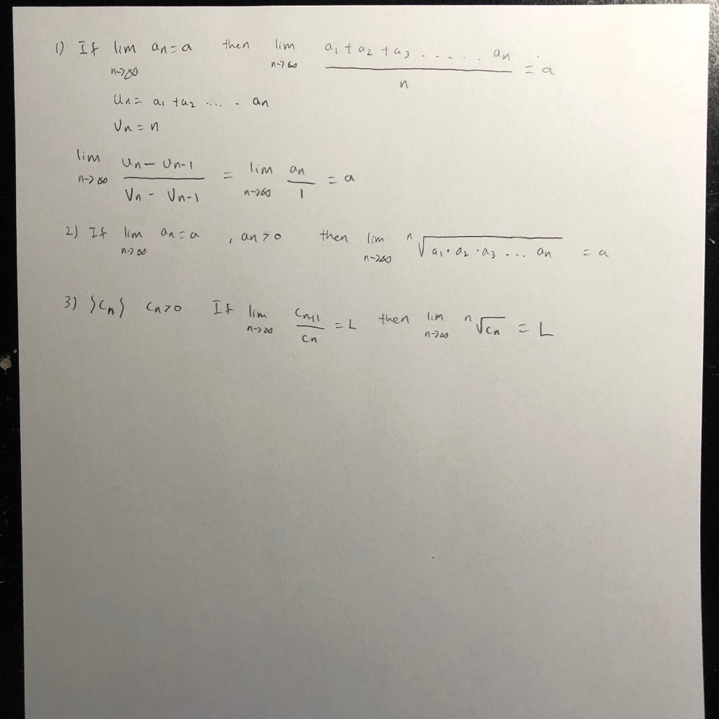 Solved Real Analysis question: Prove #2 and #3 by using #1. | Chegg.com