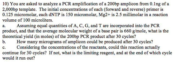 Solved 10 You Are Asked To Analyze A PCR Amplification Of A Chegg solved-10-you-are-asked-to-analyze-a-pcr-amplification-of-a-chegg