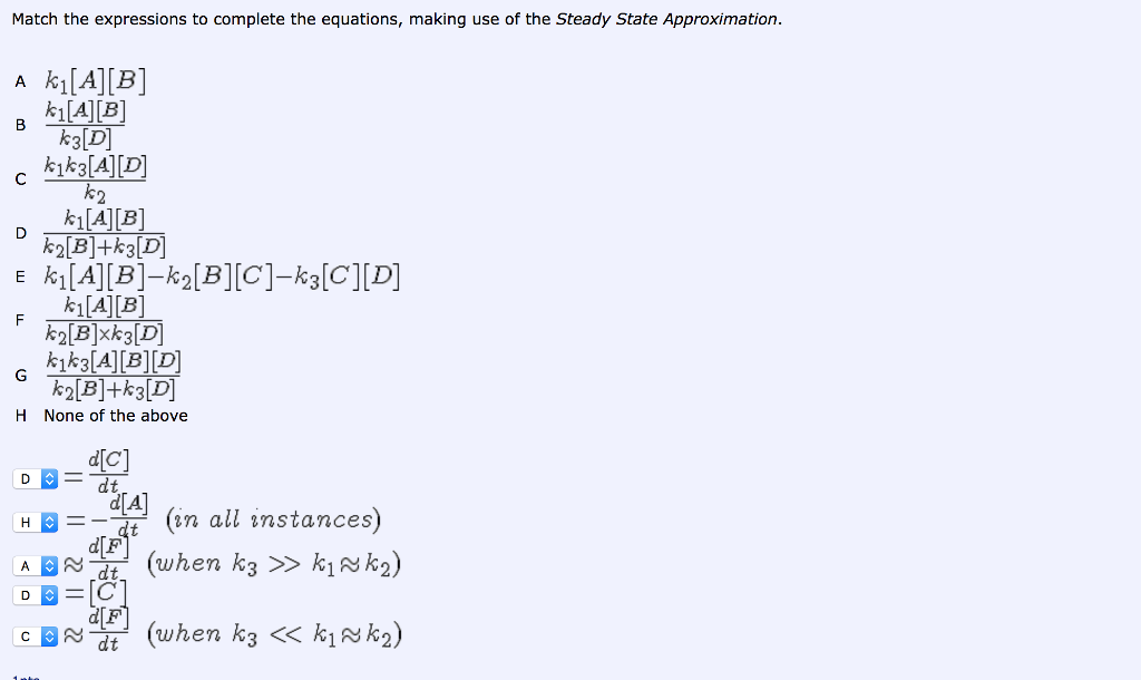 Solved Chemical Kinetics Steady State Approximation