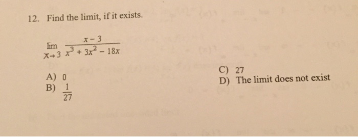 Solved Find the limit, if it exists. lim_x rightarrow 3 x - | Chegg.com